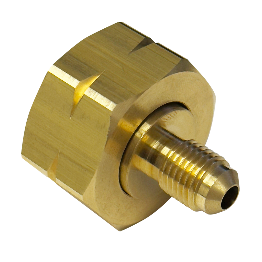 Large cylinder, Left-Handed CGA 670 x ¼" SAE flare adapter - JB Industries
